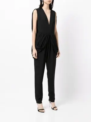 Elie Saab V-plunge Cape Jumpsuit