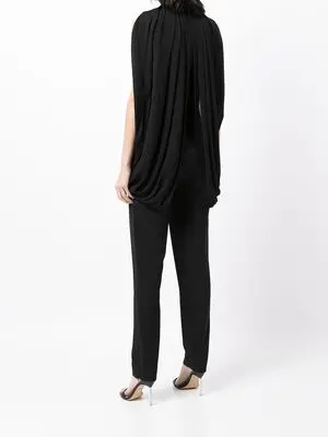Elie Saab V-plunge Cape Jumpsuit