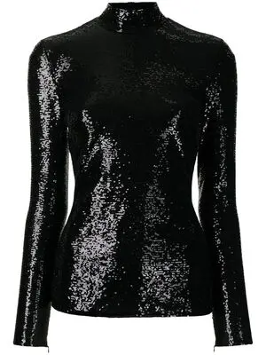 Ralph Lauren Sequin-embellished Long-sleeve Top