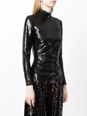 Ralph Lauren Sequin-embellished Long-sleeve Top