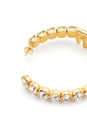Dolce & Gabbana Dg Logo Rhinestones-embellished Hoop Earrings