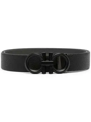FERRAGAMO Reversible Gancini Belt - Black