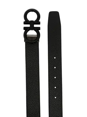FERRAGAMO Reversible Gancini Belt - Black