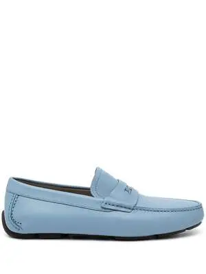 FERRAGAMO Round-toe Leather Loafers - Blue