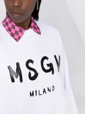 MSGM Logo-print Jersey Dress