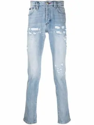Philipp Plein Light Wash Jeans For Men