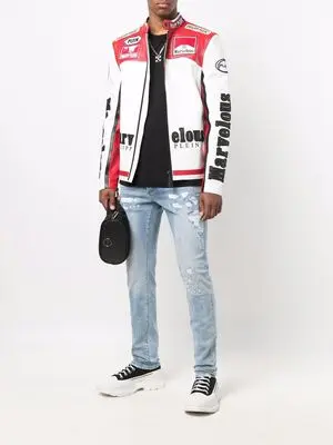 Philipp Plein Super Straight Stonewash Distressed Jeans