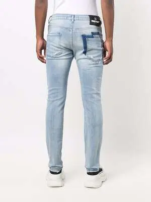 Philipp Plein Super Straight Stonewash Distressed Jeans