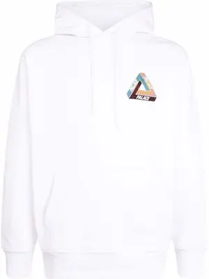 PALACE Palace Tri-Tex Logo-Print Hoodie White