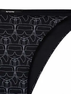 Karl Lagerfeld Monogram-pattern Side-tie Bikini Briefs
