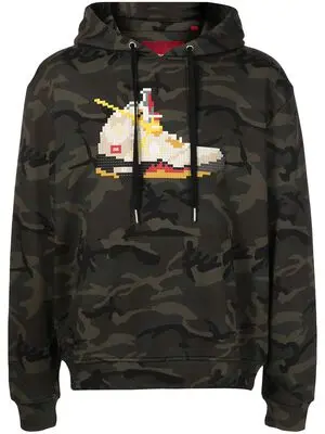 MOSTLY HEARD RARELY SEEN Sail-print Cotton Hoodie - Green