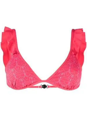 Karl Lagerfeld Monogram Triangle Bikini Top - Pink