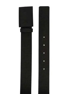 Armani Exchange Logo Plaque Leather Belt