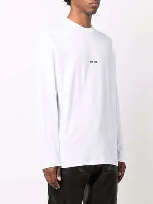 MSGM Logo-print Longsleeved T-shirt - White