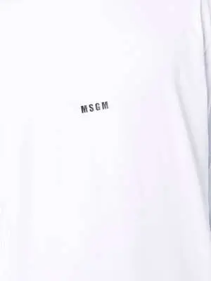 MSGM Logo-print Longsleeved T-shirt - White