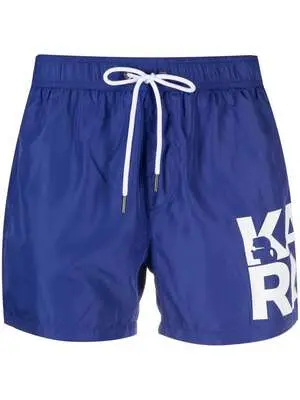 Karl Lagerfeld Logo-print Swim Shorts - Blue