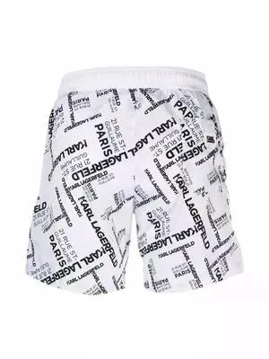 Karl Lagerfeld Logo-print Swim Shorts - White