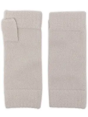 N.peal Fingerless Cashmere Gloves - White