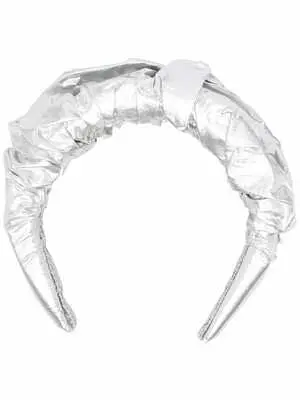Red Valentino Gathered-detail Padded Headband - Silver