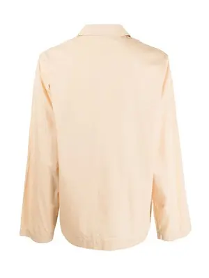 TEKLA Poplin Long-sleeve Pajama Shirt - Brown