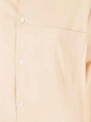 TEKLA Poplin Long-sleeve Pajama Shirt - Brown