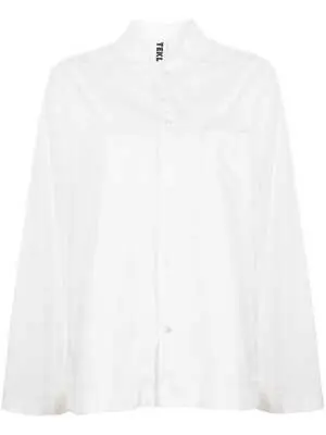 TEKLA Poplin Long-sleeve Pajama Shirt White
