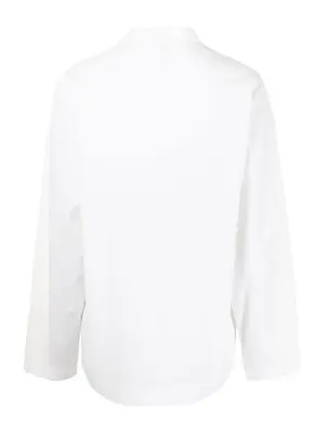 TEKLA Poplin Long-sleeve Pajama Shirt - White