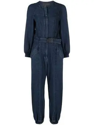 Alberta Ferretti Belted Denim Jumpsuit