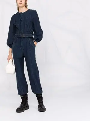 Alberta Ferretti Belted Denim Jumpsuit
