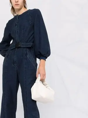 Alberta Ferretti Belted Denim Jumpsuit