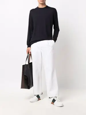 ALLUDE Fine-knit Virgin Wool Jumper - Blue