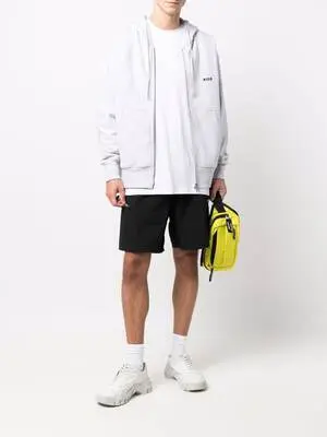 MSGM Logo Print Zip-up Hoodie