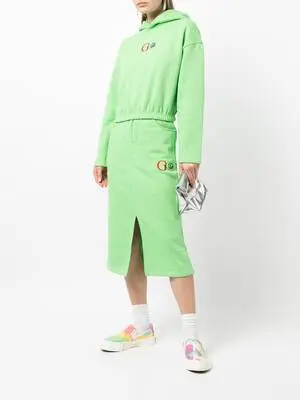 GOODBOY Logo-embroidered Cropped Hoodie - Green