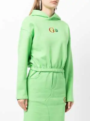GOODBOY Logo-embroidered Cropped Hoodie - Green