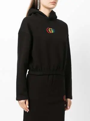GOODBOY Logo-embroidered Cropped Hoodie - Black