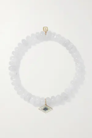 SYDNEY EVAN 14-karat Enamel, Moonstone And Sapphire Bracelet - Gold