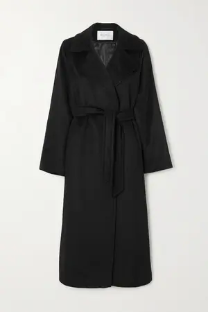 Max Mara Manuela Belted Camel Hair Coat - Black