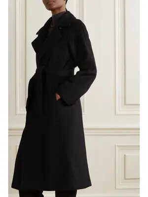Max Mara Manuela Belted Camel Hair Coat - Black