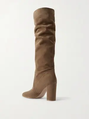 GIANVITO ROSSI Glen 85 Suede Knee Boots - Brown