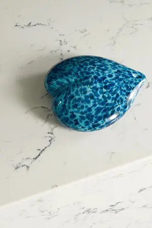 Vanderohe Curio Net Sustain Heart Glass Ornament - Blue