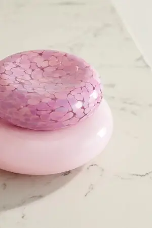 Vanderohe Curio Net Sustain Pebble Stack Set Of Two Glass Dishes - Pink
