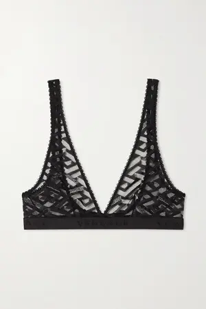 Versace Tulle Soft-cup Triangle Bra Black