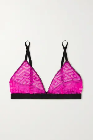 Versace Tulle Soft-cup Triangle Bra Pink