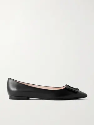 ROGER VIVIER Gommettine Leather Ballet Flats - Black