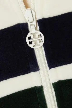 Tory Burch Color-block Cotton-blend Velour Track Jacket