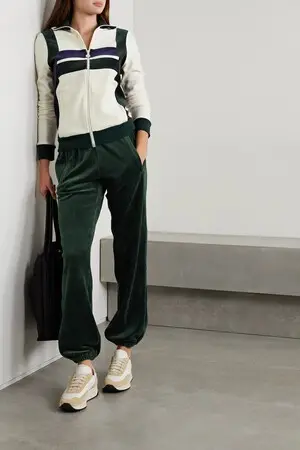Tory Burch Color-block Cotton-blend Velour Track Jacket