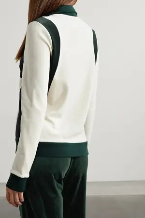 Tory Burch Color-block Cotton-blend Velour Track Jacket