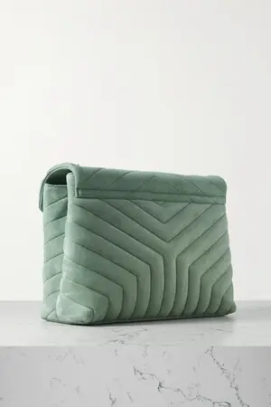Saint Laurent Loulou Medium Quilted Suede Shoulder Bag