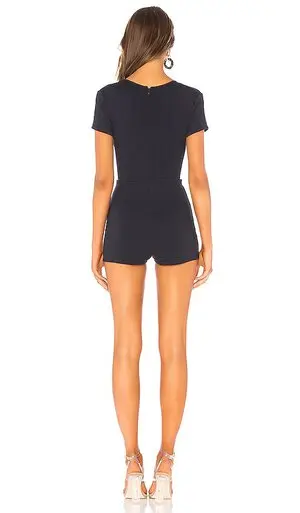Superdown Thea Deep V Jersey Romper