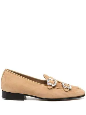 EDHEN MILANO Crystal Buckle Loafers